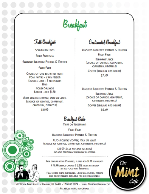 The Mint Café in Wausau, WI